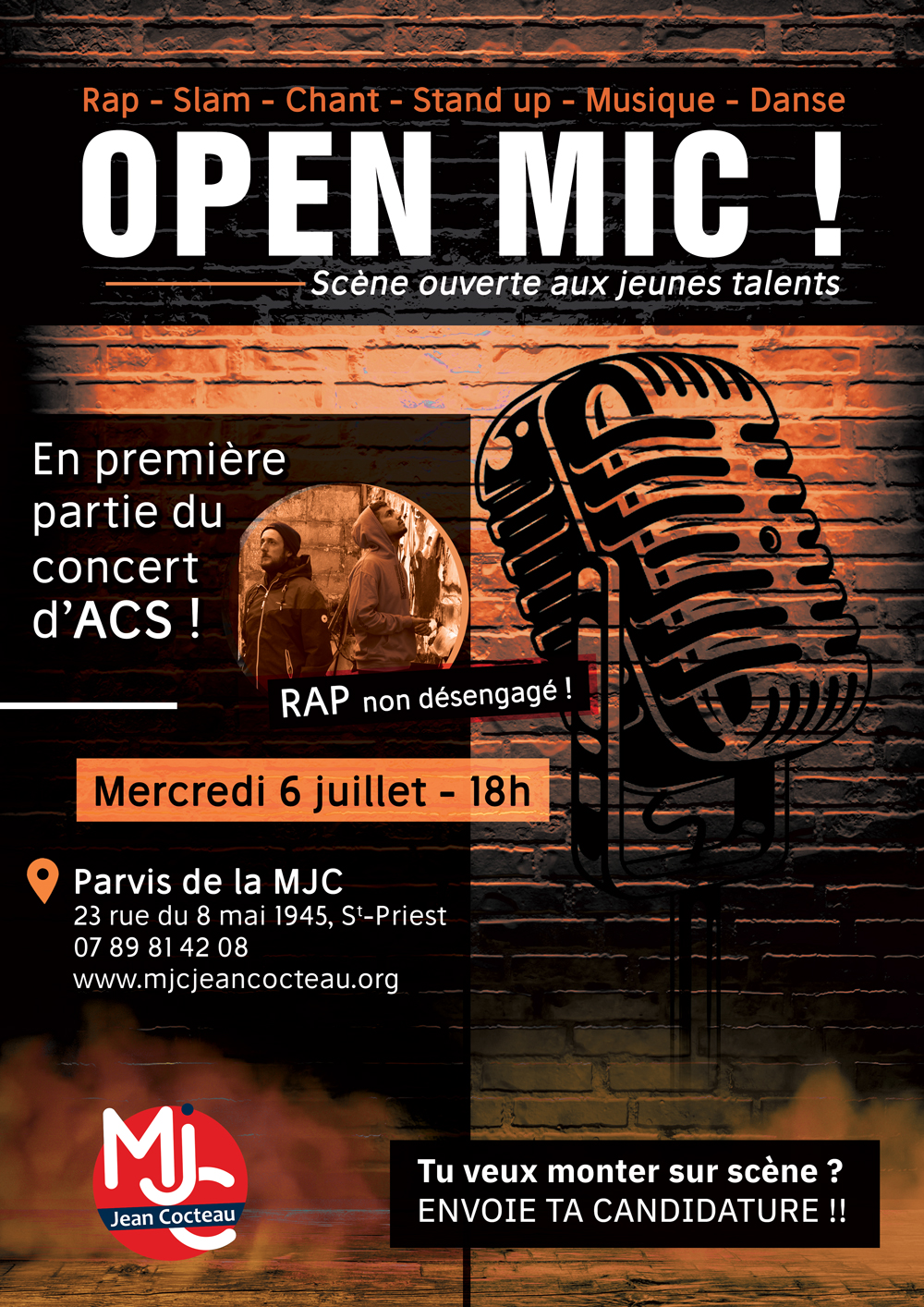 Open Mic' - le 6 juillet - MJC Jean Cocteau